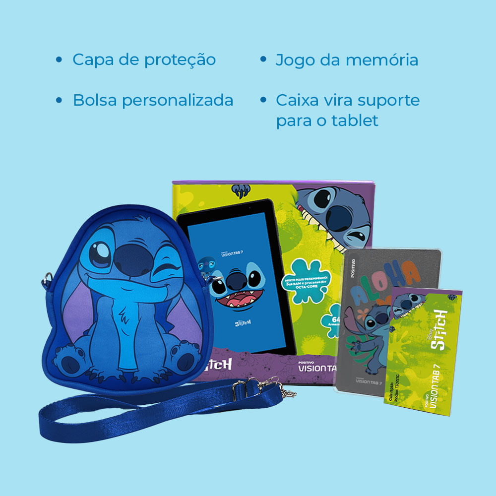 Tablet Positivo Vision TAB 7 Stitch + Capa e Bolsa - Octa-Core 3GB RAM ...